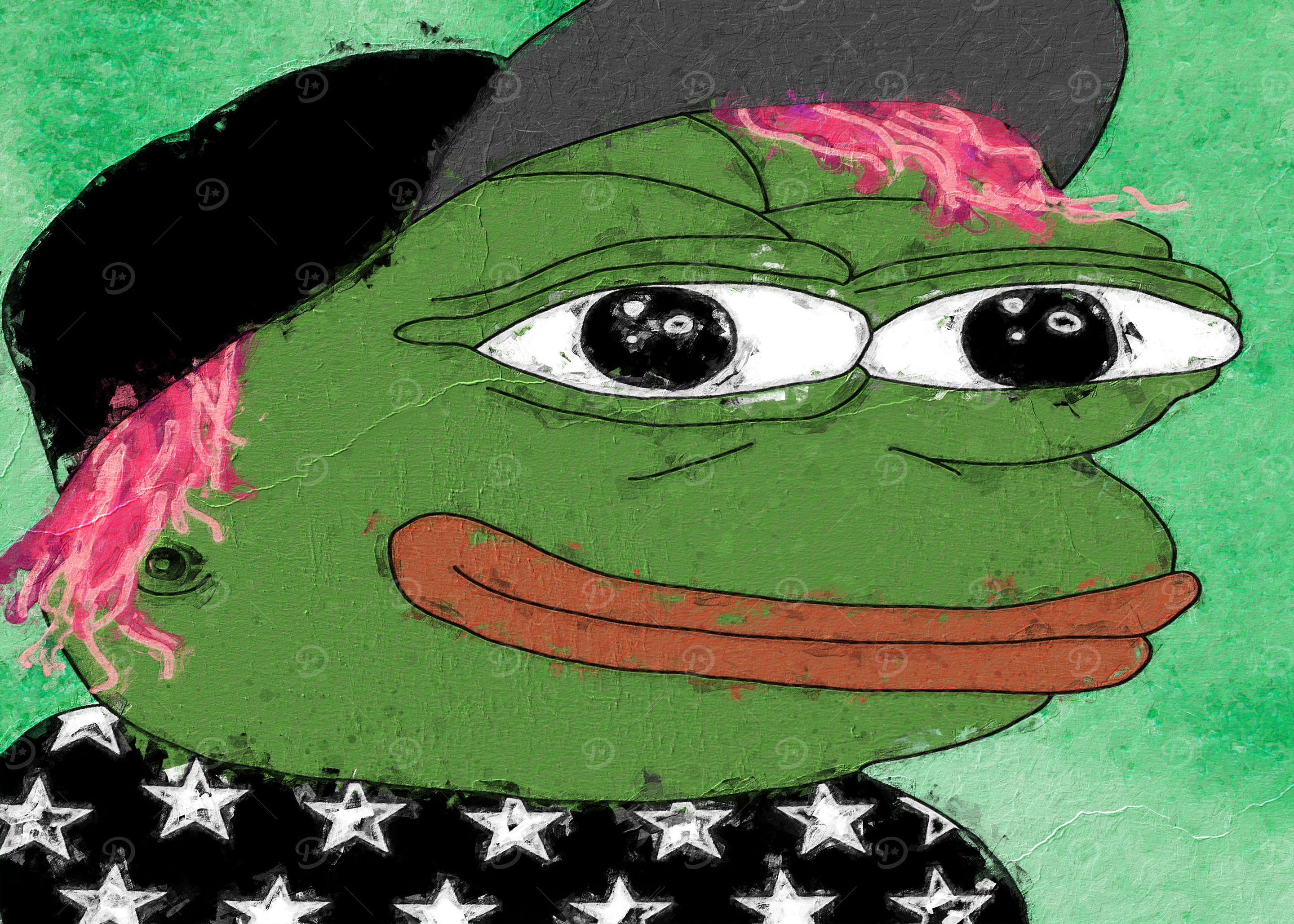 'Pepe the frog meme' Poster, picture, metal print, paint by Meme Daily ...