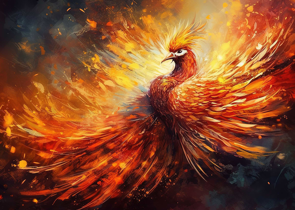 'Feiry Phoenix' Poster, picture, metal print, paint by Anil Gamble ...