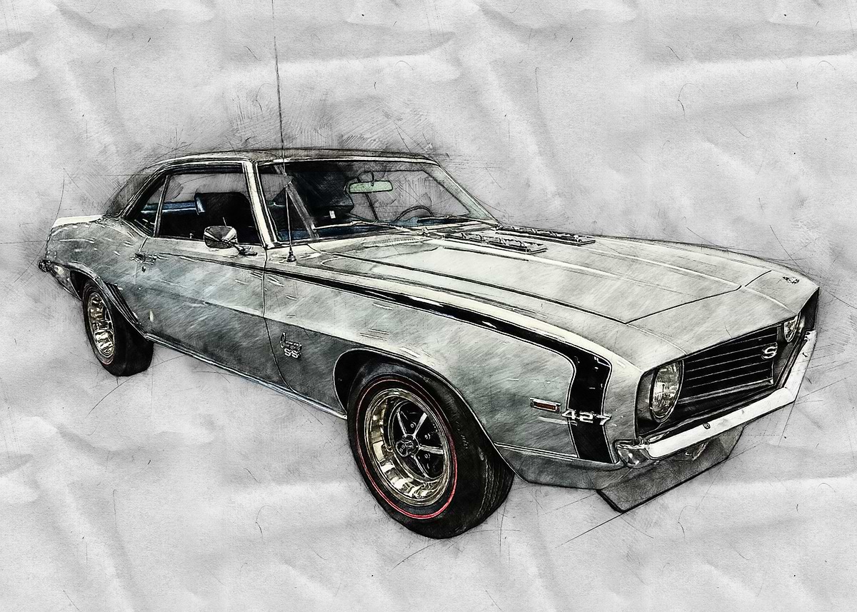'1969 Chevrolet Camaro SS' Poster, picture, metal print, paint by ...