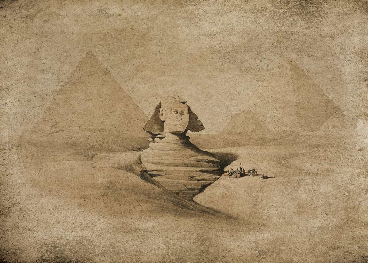 'The Great Sphinx Pyramids ' Poster, picture, metal print, paint by ...