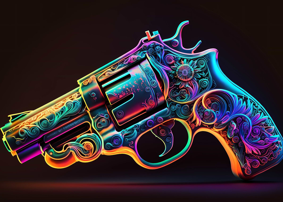'Gun watercolor art' Poster, picture, metal print, paint by Jiri ...