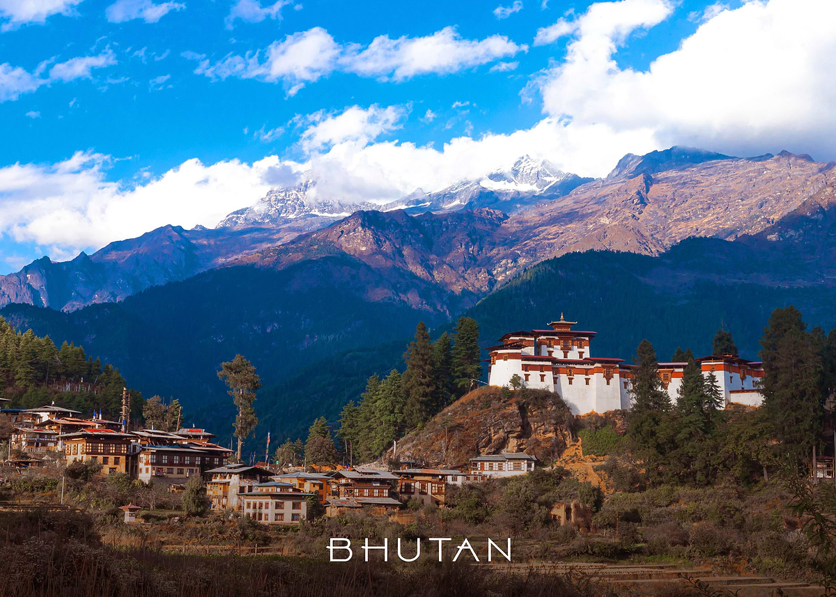 'Bhutan ' Poster, picture, metal print, paint by Famous City | Displate