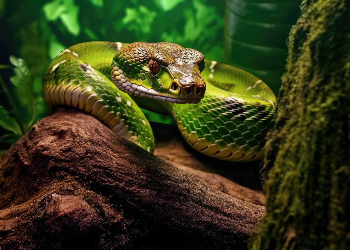 'Majestic Snake In Jungle' Poster, picture, metal print, paint by ...