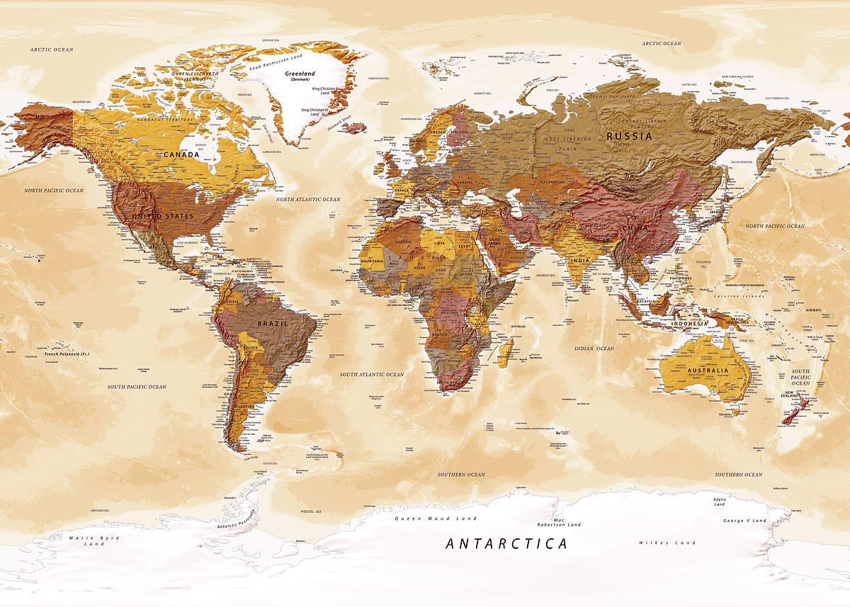 'Political Map of the World' Poster, picture, metal print, paint by Sam ...