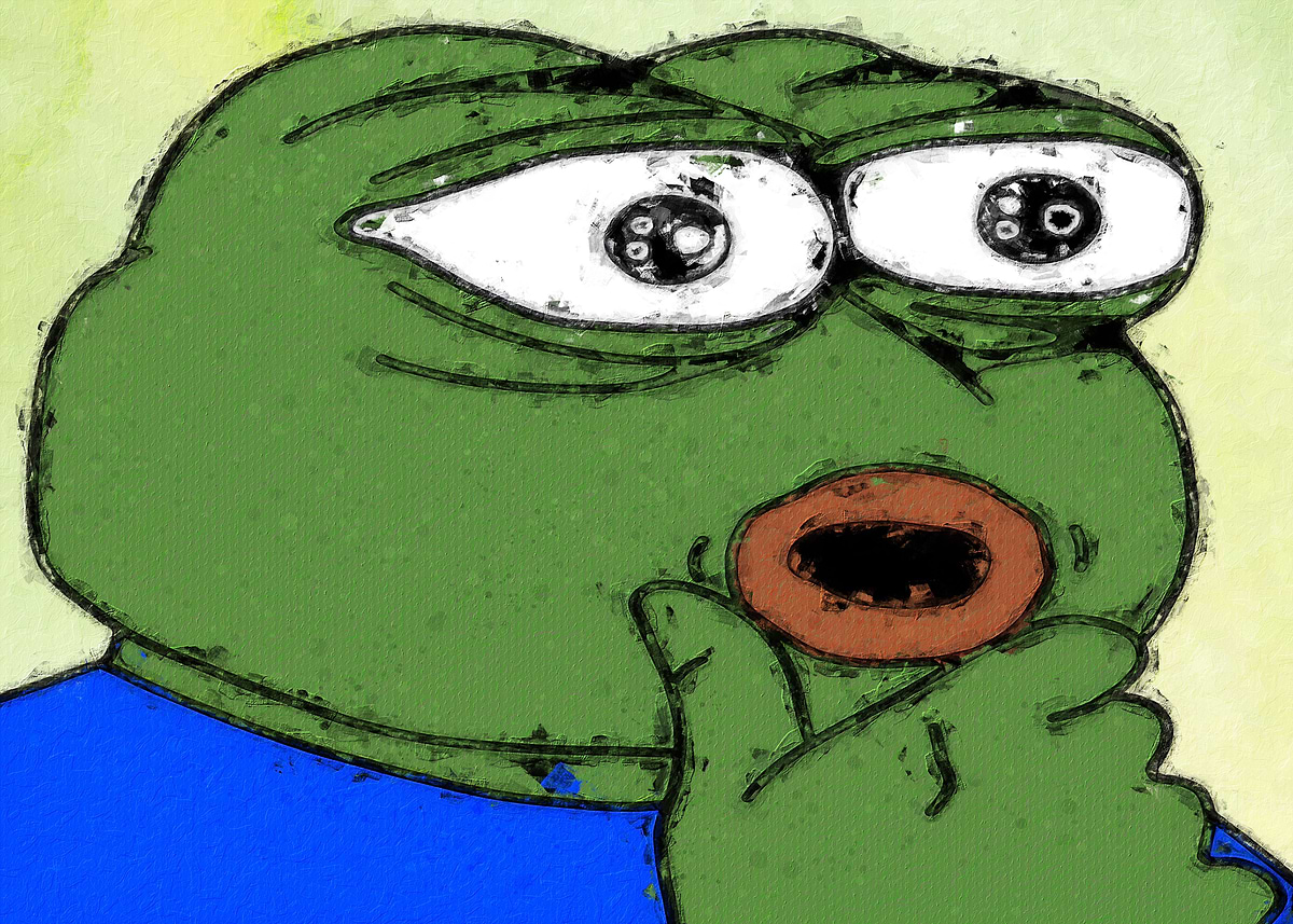 'Pepe the frog meme' Poster, picture, metal print, paint by Meme Daily ...