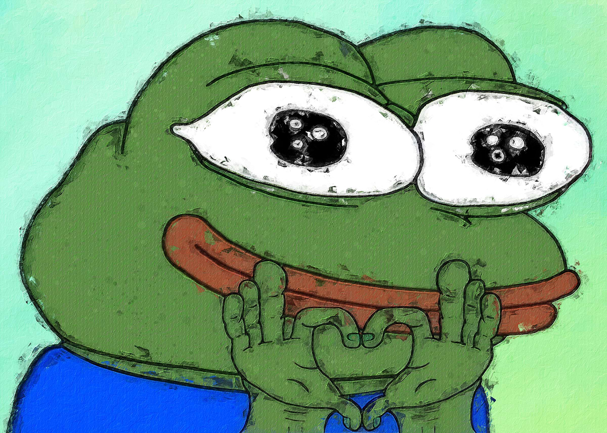 'Pepe the frog meme' Poster, picture, metal print, paint by Meme Daily ...