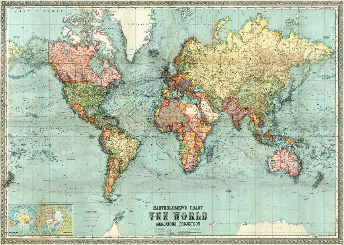 '1914 World map' Poster, picture, metal print, paint by Sam Kal | Displate
