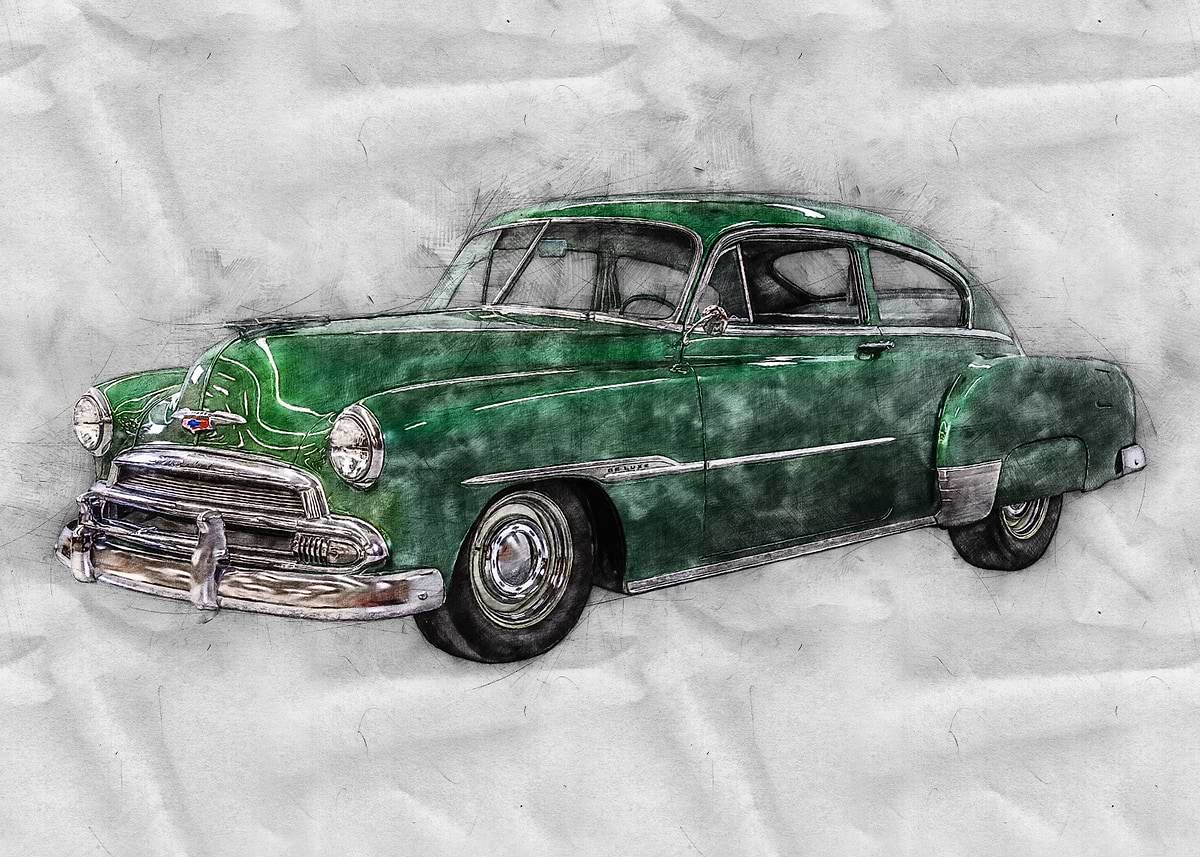 '1951 Chevrolet Fleetline' Poster, picture, metal print, paint by ...