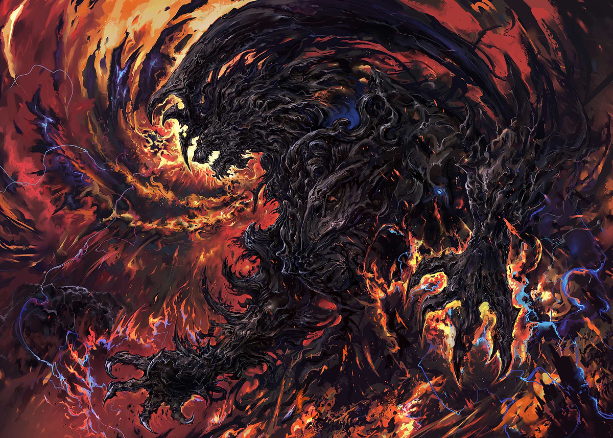 'Fire Demon' Poster, picture, metal print, paint by Marcelo Orsi Blanco ...