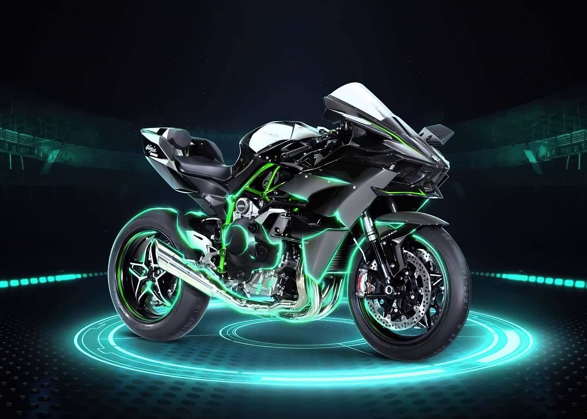 'Kawasaki Ninja H2R' Poster, picture, metal print, paint by SoBo | Displate