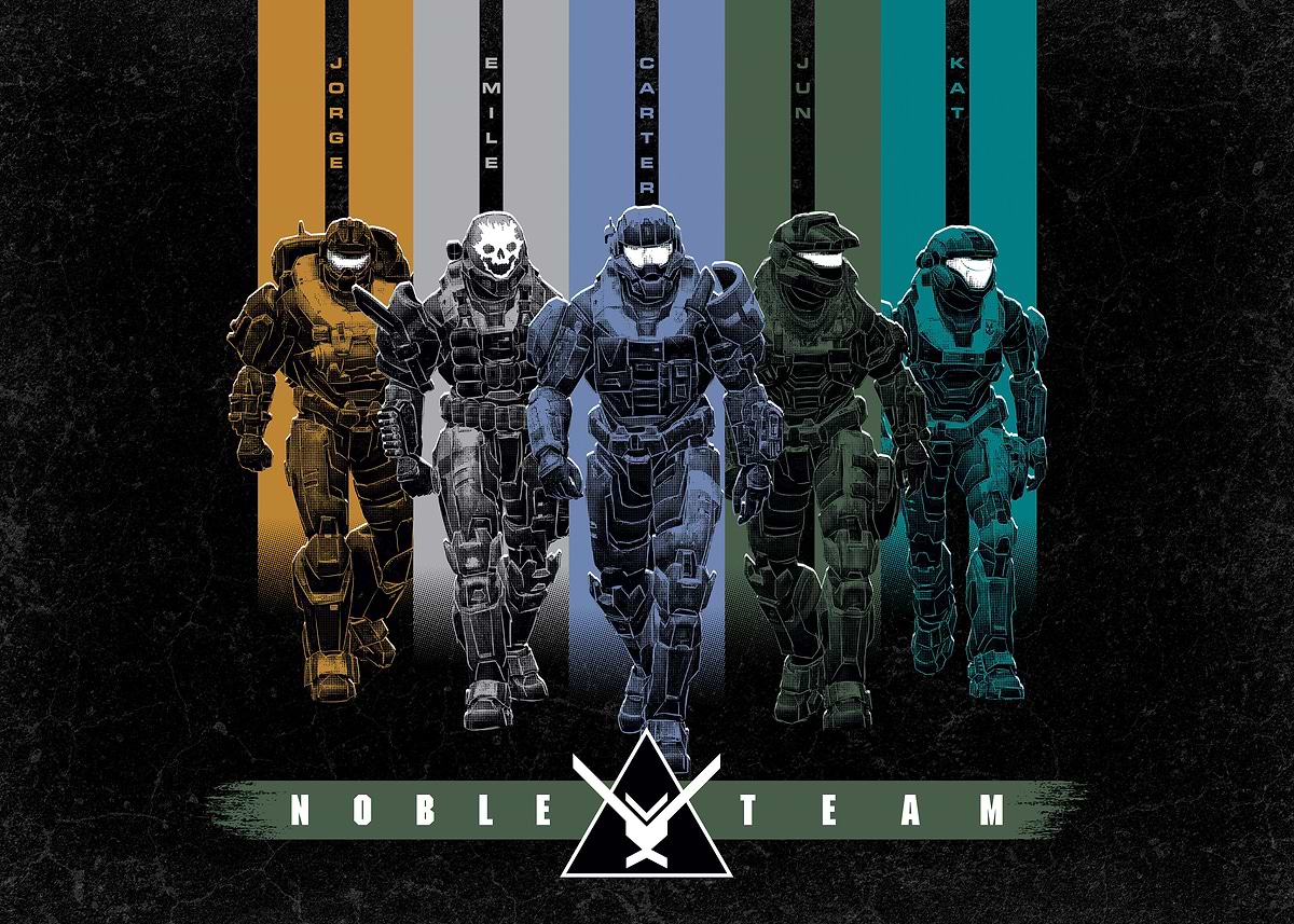 'Noble Team' Poster, picture, metal print, paint by Halo Game | Displate