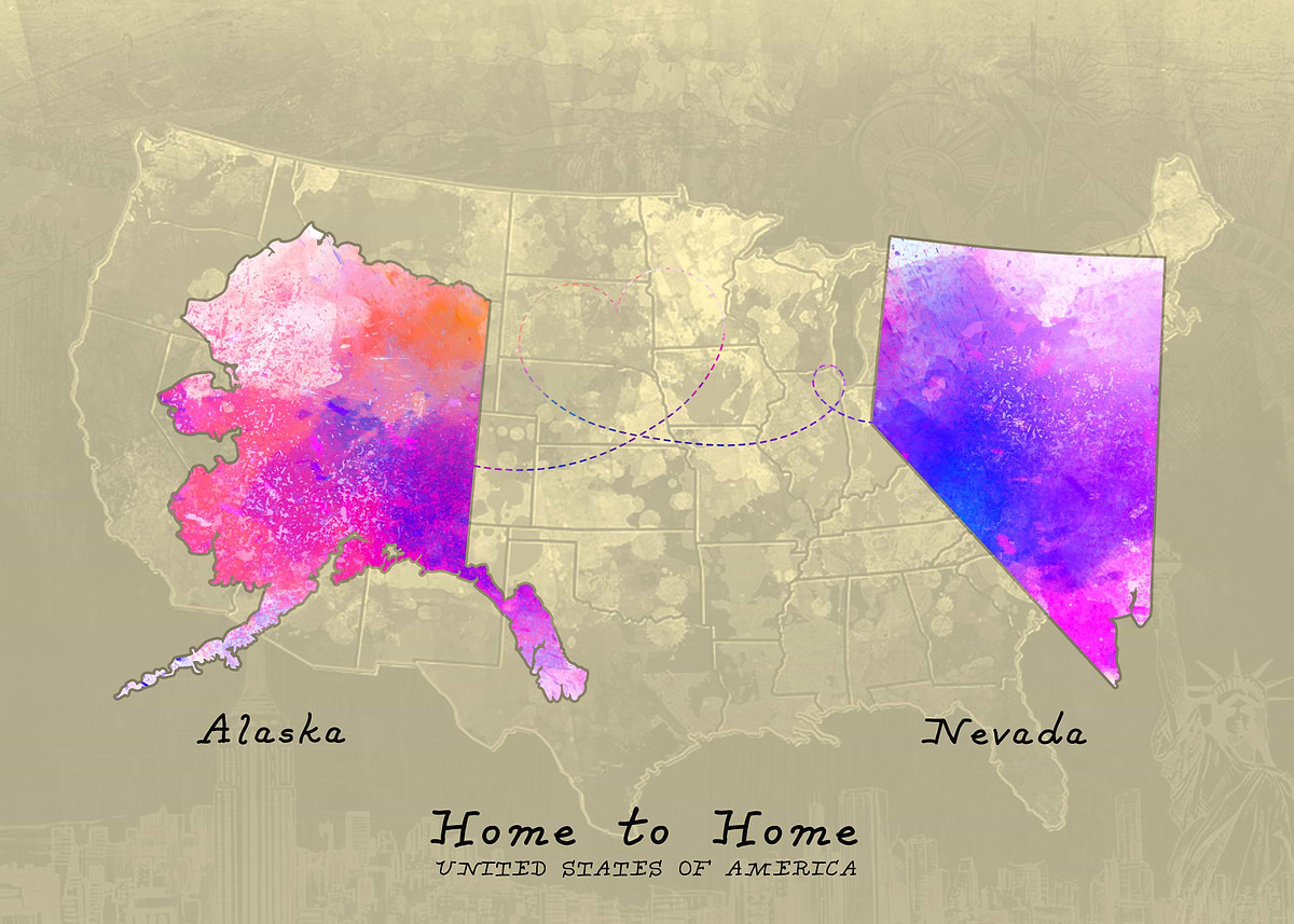 'Alaska to Nevada' Poster, picture, metal print, paint by Pierre ...
