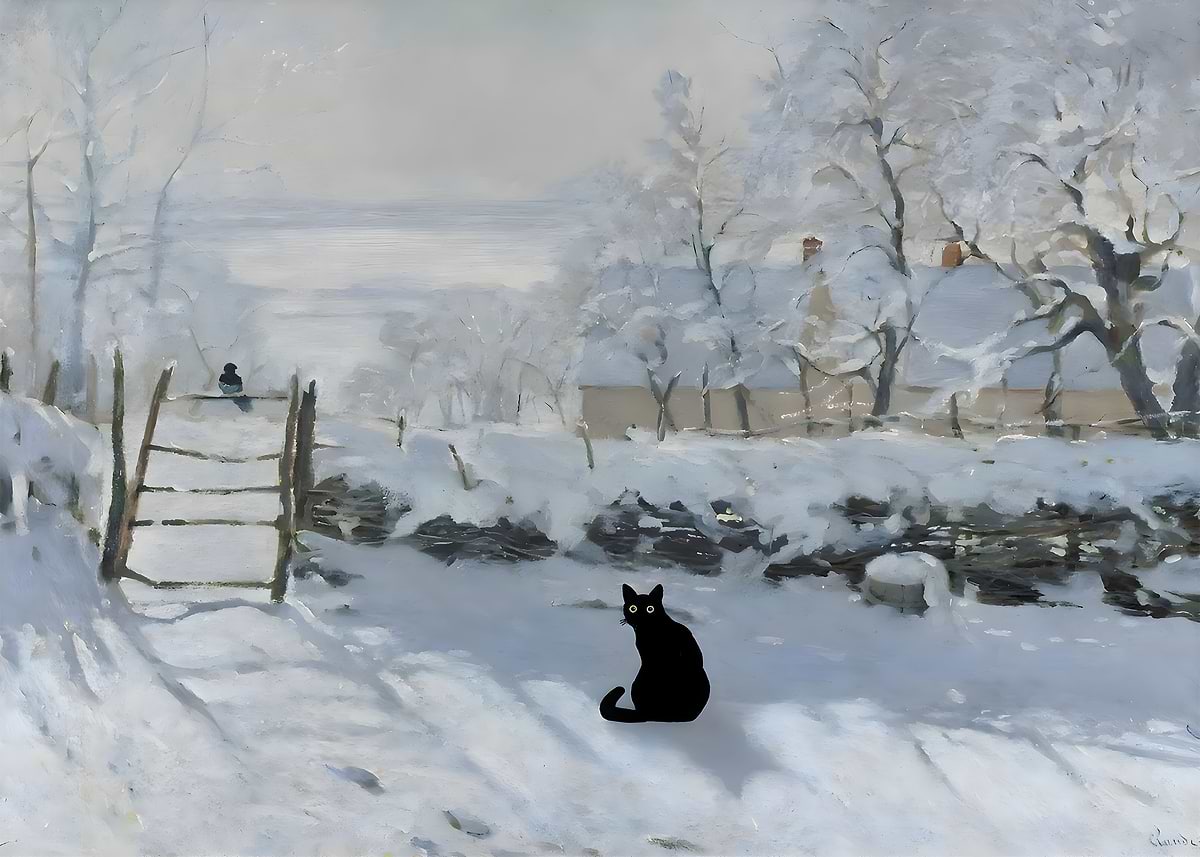 'Cat Monet The Magpie' Poster, picture, metal print, paint by Jaime ...