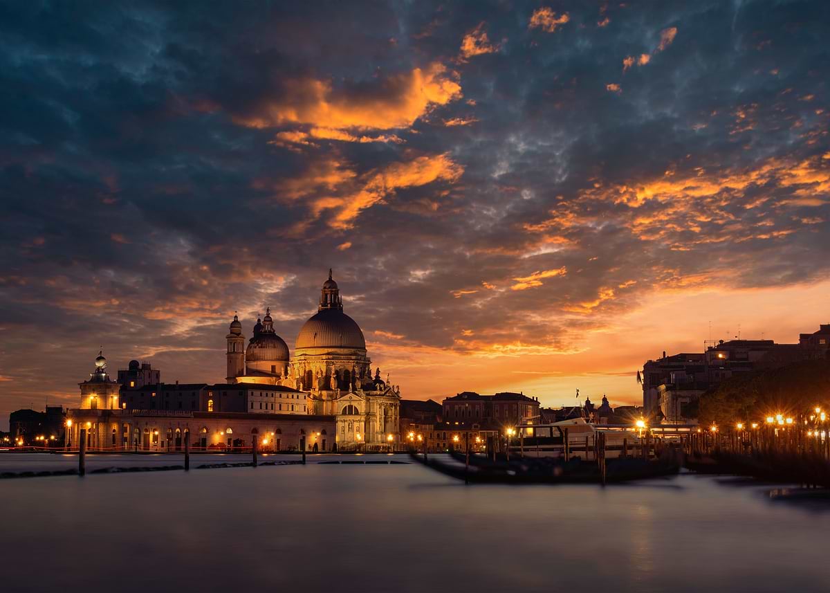 'Sunset Basilica In Venice' Poster, picture, metal print, paint by ...