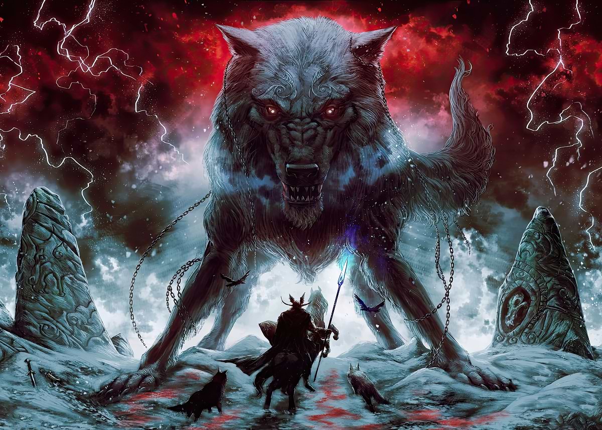 'fenrir wolf mythology' Poster, picture, metal print, paint by gani ...