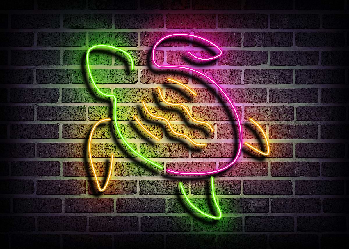 'Turtles Neon sign' Poster, picture, metal print, paint by Tovu Yovi ...