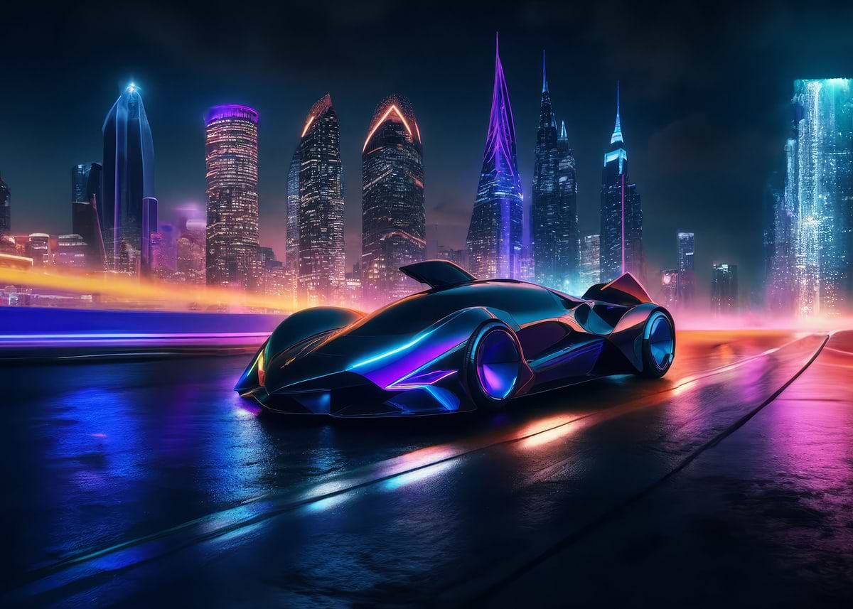 'Futuristic Racing Car' Poster, picture, metal print, paint by Anton ...