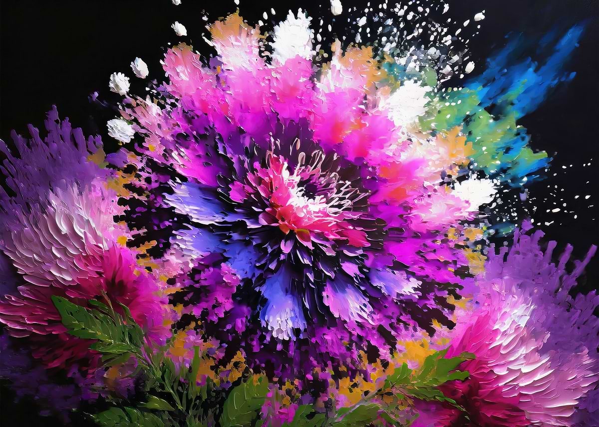 'Exploding Photon Flowers' Poster, picture, metal print, paint by ...