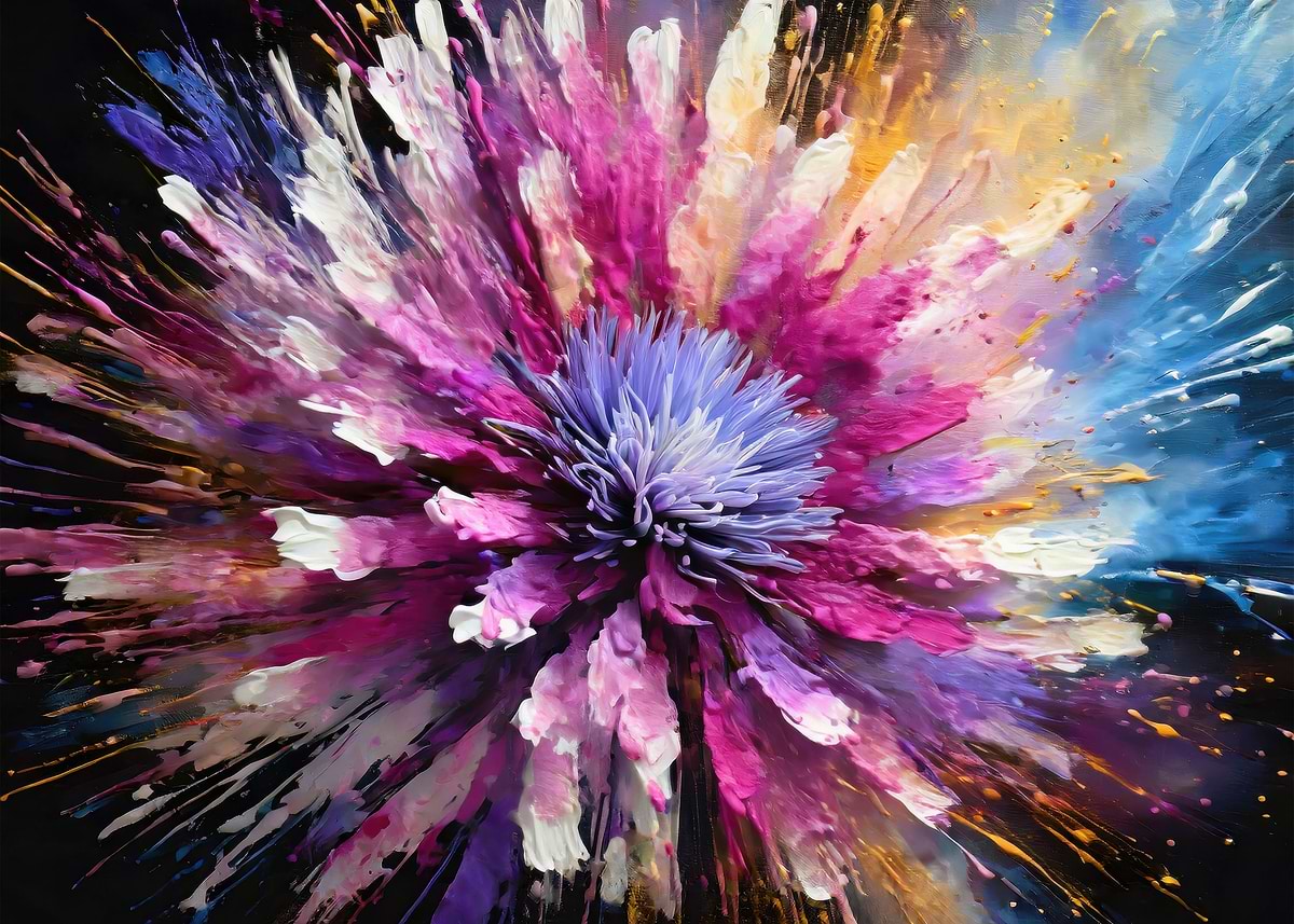 'Exploding Photon Flowers' Poster, picture, metal print, paint by ...