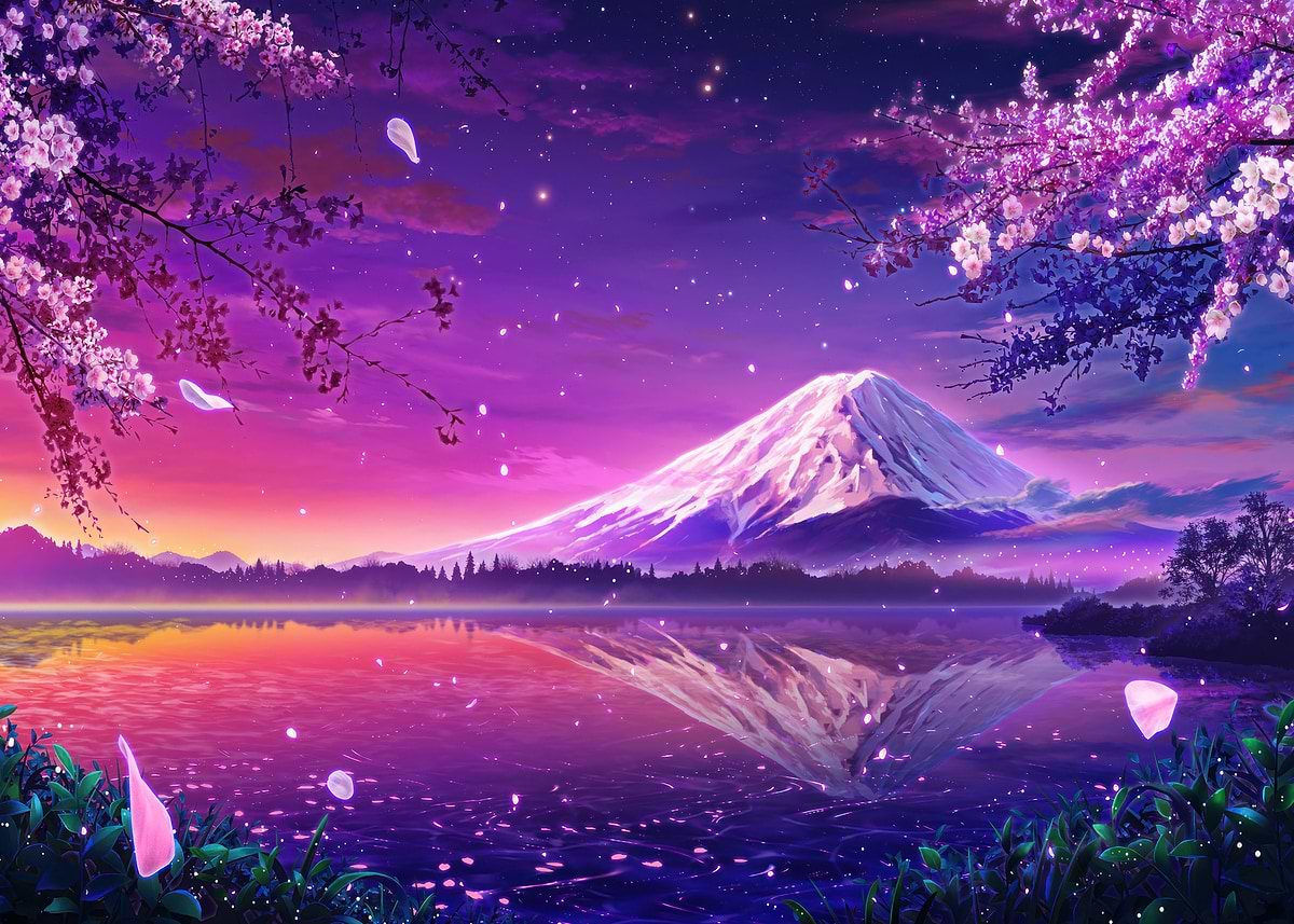 'Fuji Fugaku Japan Honshu' Poster, picture, metal print, paint by ...