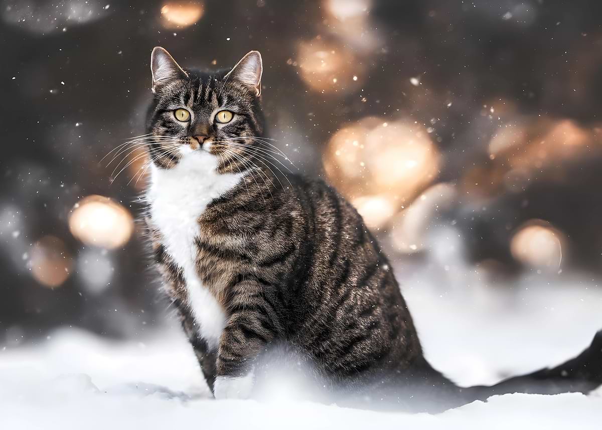 'Cat Funny Meme Snow Art' Poster, picture, metal print, paint by gani ...