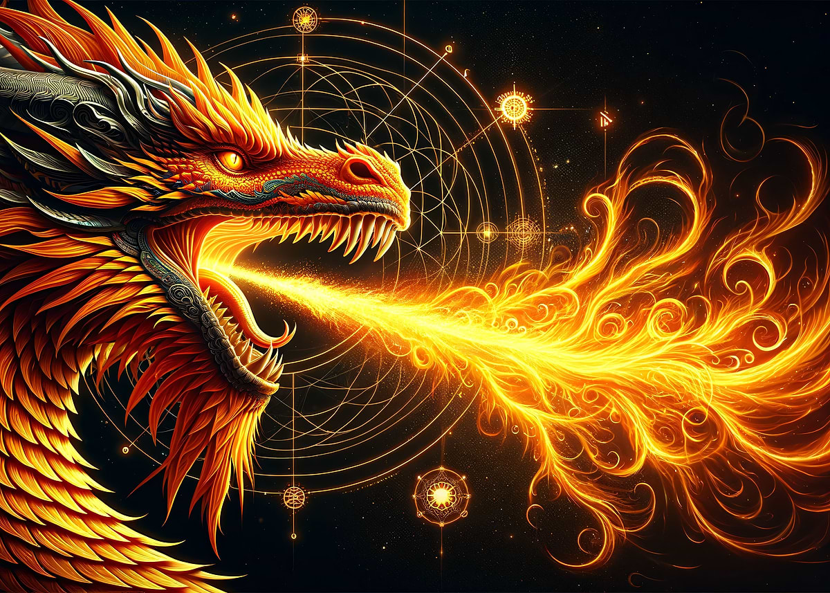 'Dragon Spells' Poster, picture, metal print, paint by Astro Blaster ...