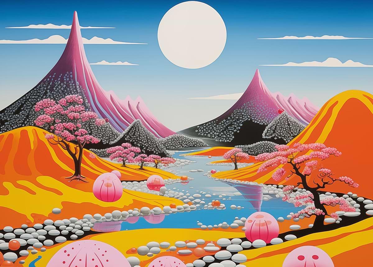'Surreal Japan Landscape' Poster, picture, metal print, paint by Akaiji ...