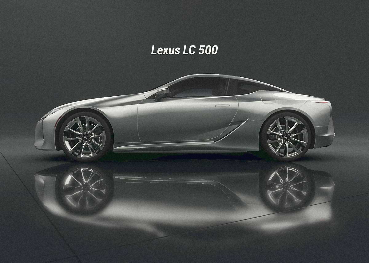 'Lexus LC 500' Poster, picture, metal print, paint by One Line Artist ...