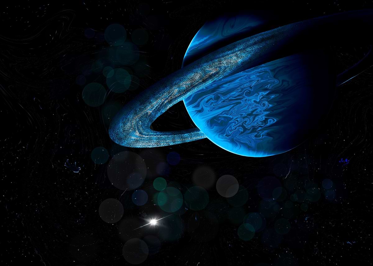 'Blue Saturn' Poster, picture, metal print, paint by Remaille Art ...