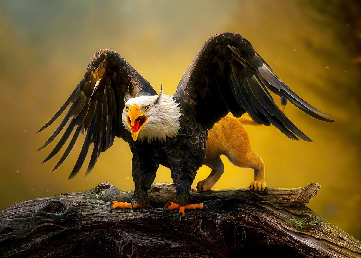 'Griffin legendary Guardian' Poster, picture, metal print, paint by ...