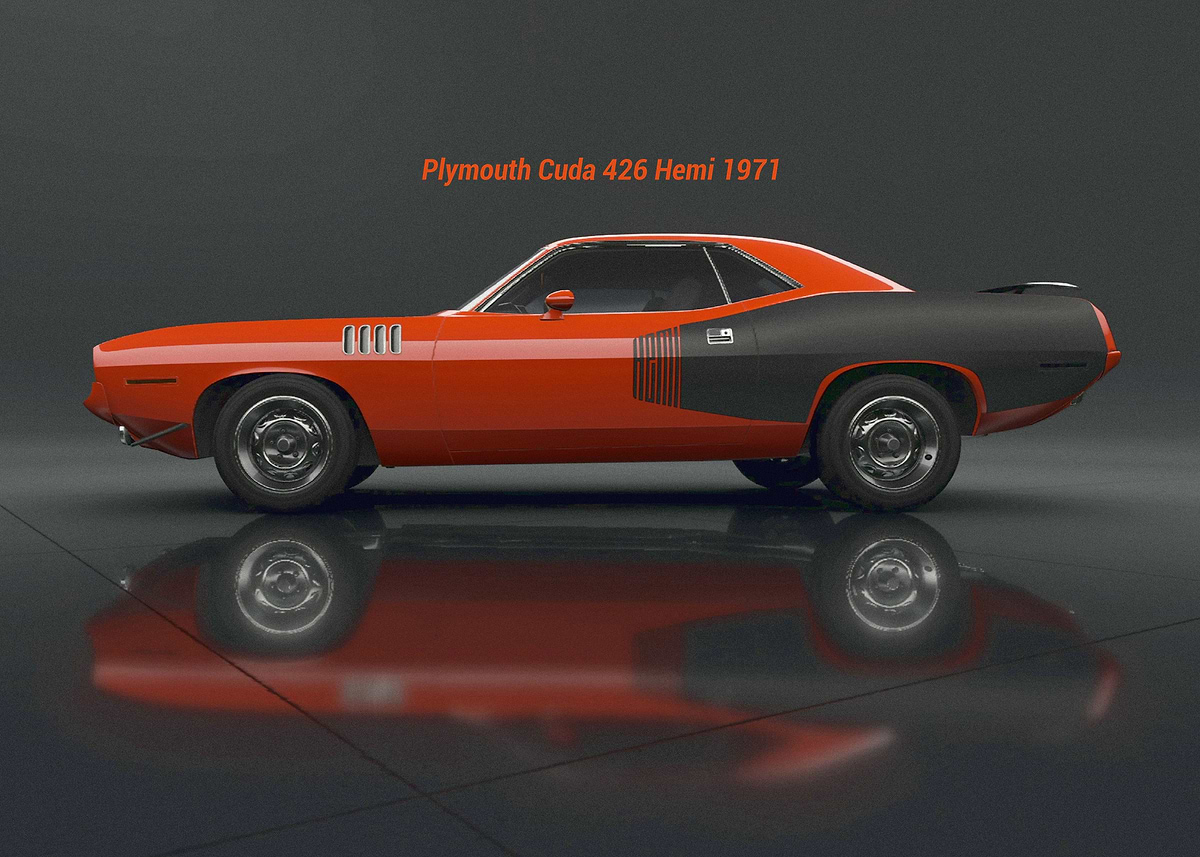 'Plymouth Cuda 426 Hemi1971' Poster, picture, metal print, paint by One ...