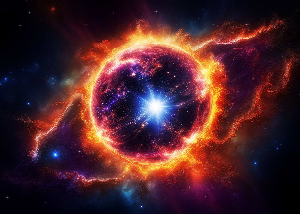 'The Impact of a StarNova' Poster, picture, metal print, paint by Ryu ...