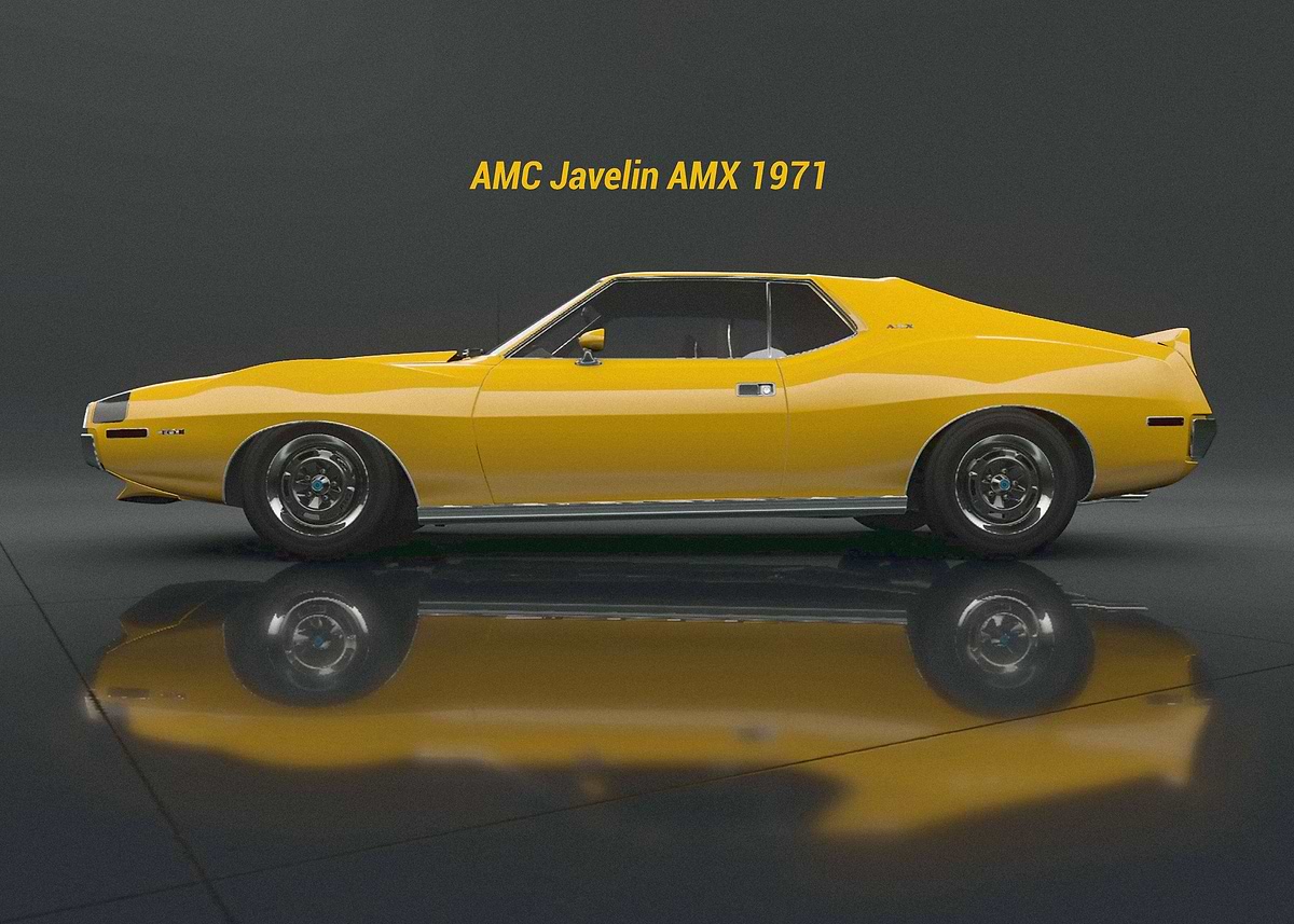 'AMC Javelin AMX 1971' Poster, picture, metal print, paint by One Line ...