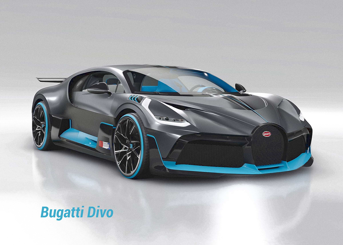 'Bugatti Divo' Poster, picture, metal print, paint by One Line Artist ...