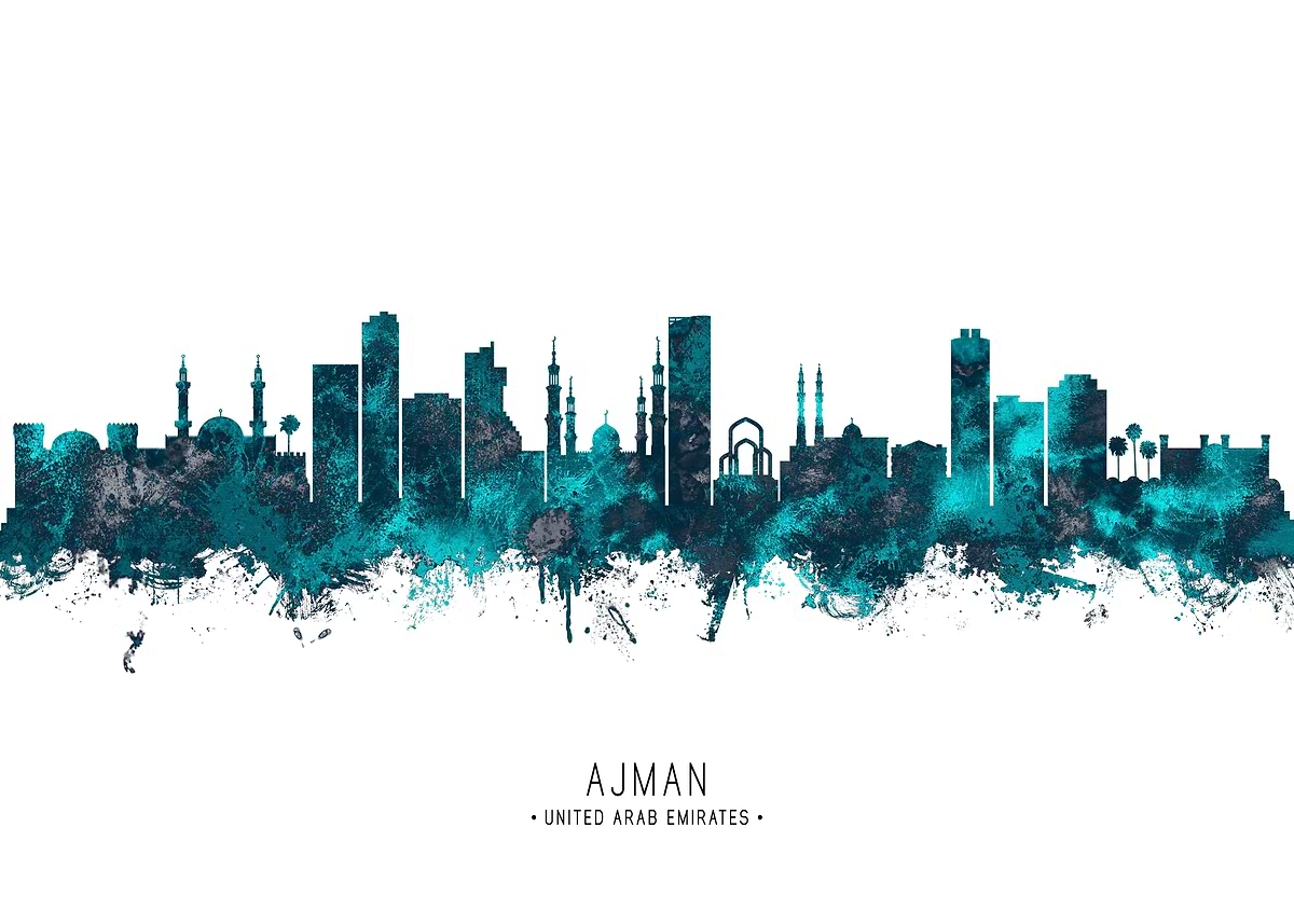 'Ajman Skyline' Poster, picture, metal print, paint by Towseef Dar ...