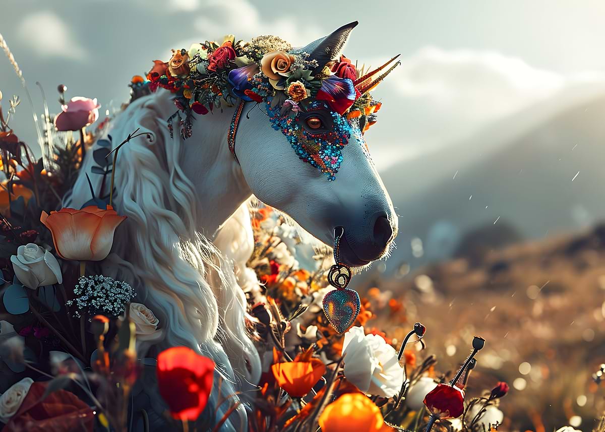 'Magical Rainbow Unicorn' Poster, picture, metal print, paint by Klemen ...