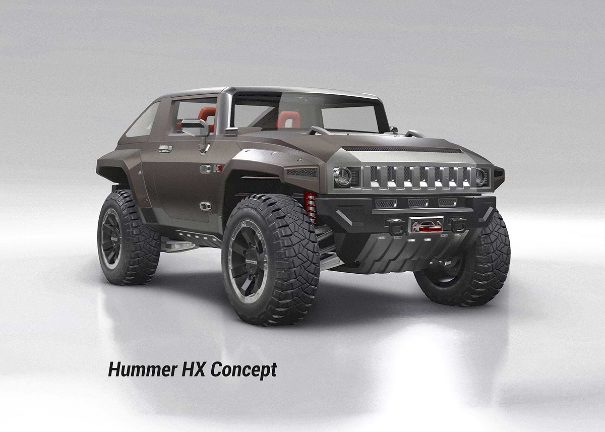 'Hummer HX Concept' Poster, picture, metal print, paint by One Line ...