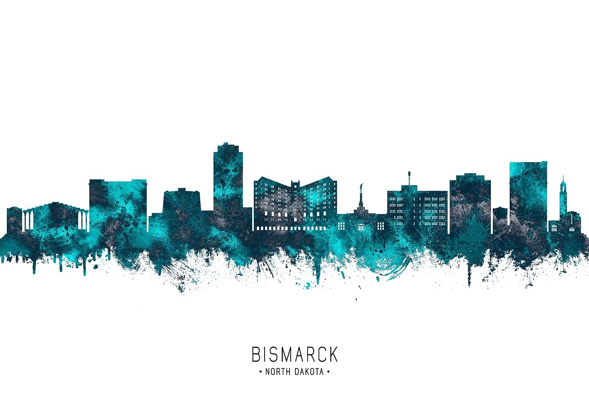 'Bismarck Skyline' Poster, picture, metal print, paint by Towseef Dar ...