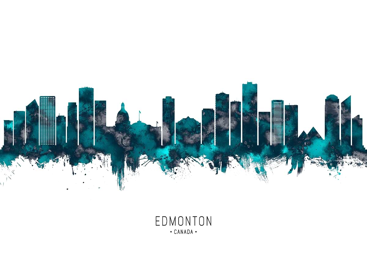 'Edmonton Skyline' Poster, picture, metal print, paint by Towseef Dar ...