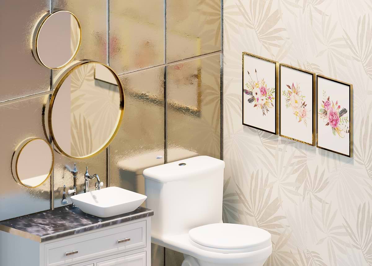 'Powder room interior' Poster, picture, metal print, paint by Shawlin I ...