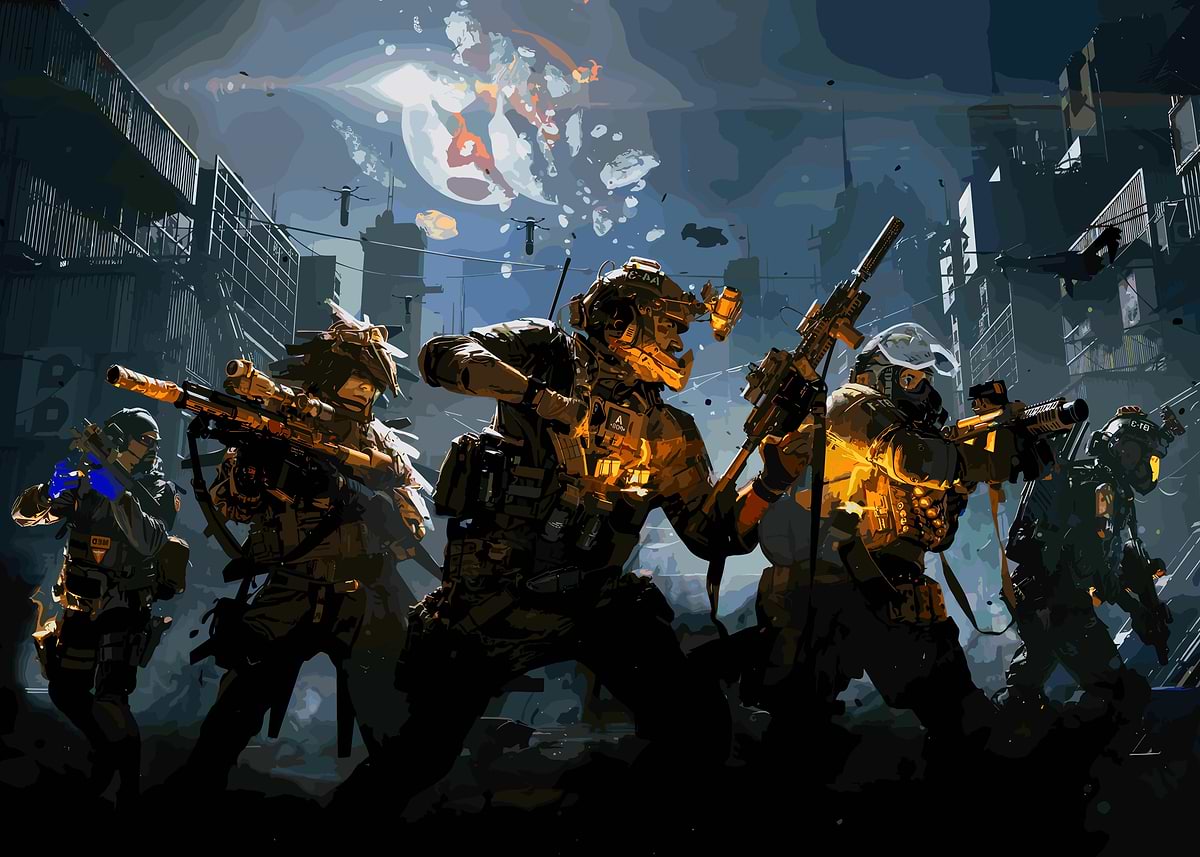 'Battlefield' Poster, picture, metal print, paint by zakuro | Displate