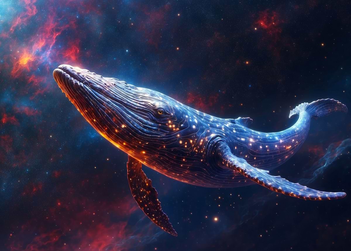 'Leviathan Whale in Cosmos' Poster, picture, metal print, paint by ...