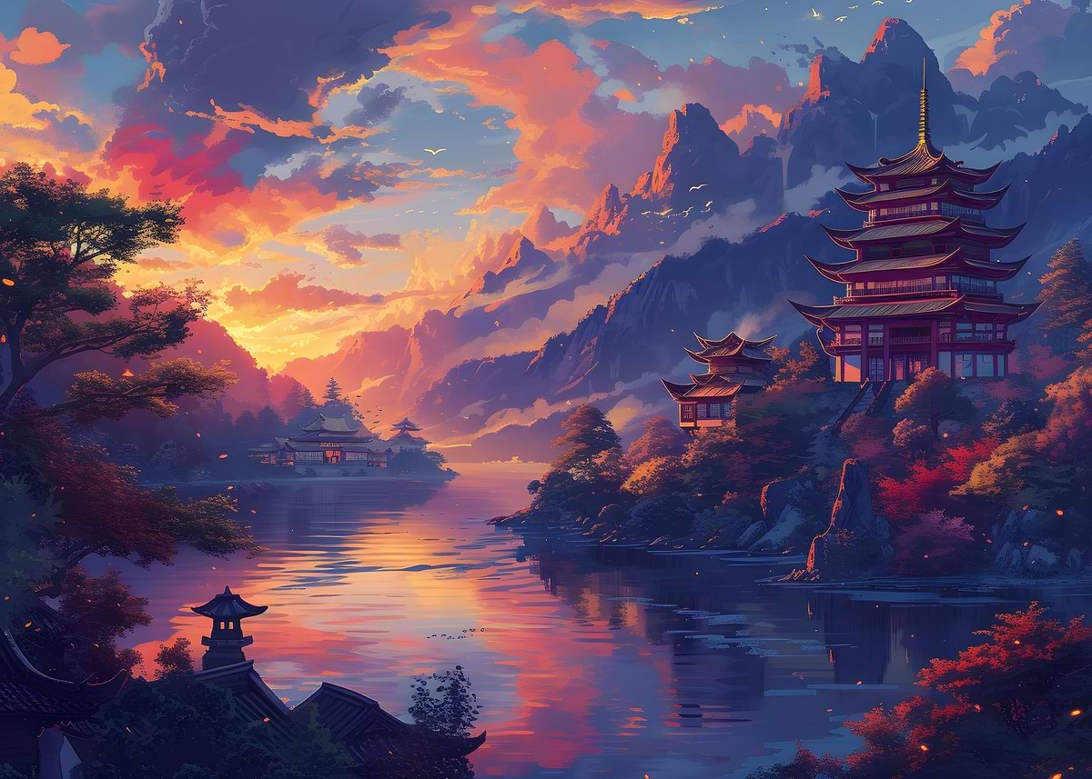 'Magic Horizon' Poster, picture, metal print, paint by MajopArt | Displate