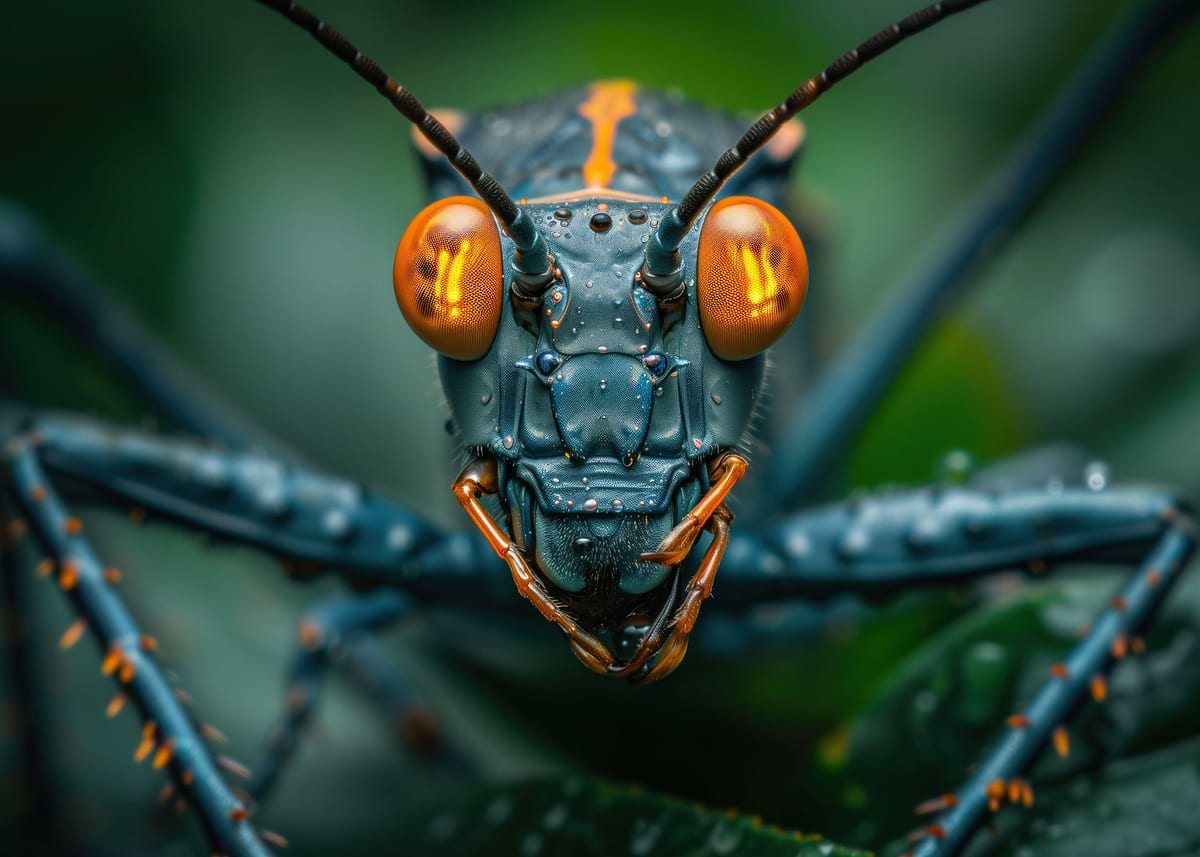 'insect lit by neon lights' Poster, picture, metal print, paint by ...