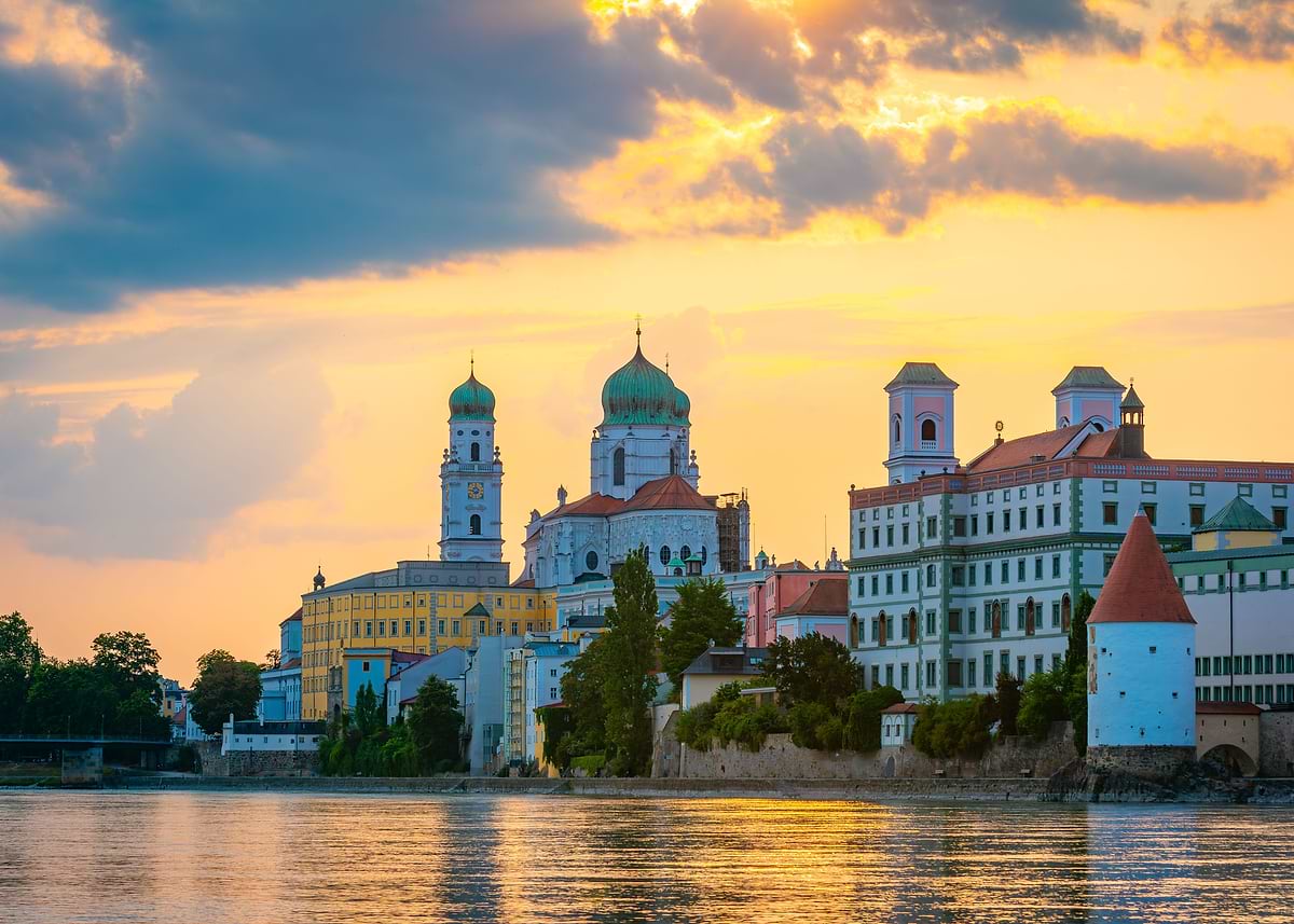'Summer Sunset in Passau' Poster, picture, metal print, paint by Martin ...