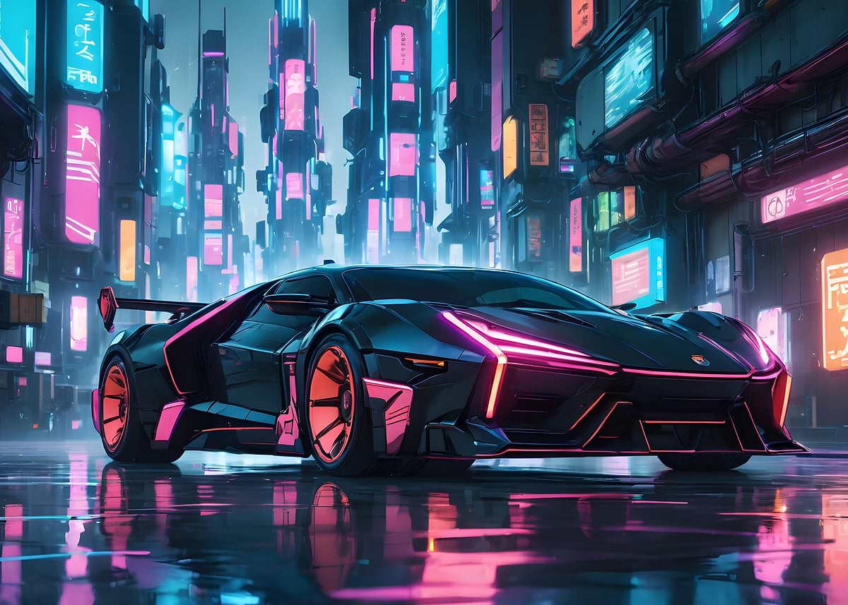 'Futuristic Car ' Poster, picture, metal print, paint by DG ArtPrints ...