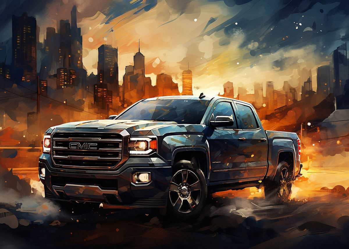 'My GMC Canyon Denali' Poster, picture, metal print, paint by Victoria ...