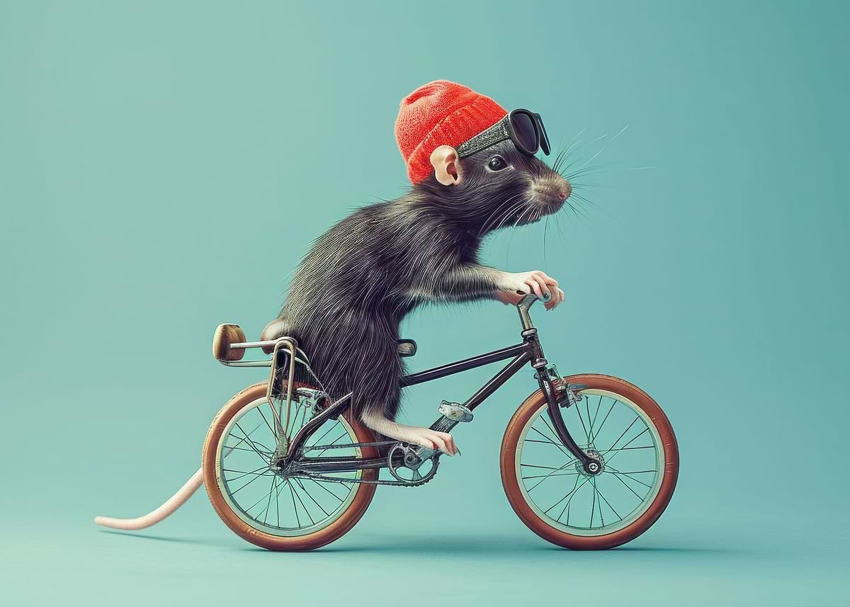 'Rat hipster' Poster, picture, metal print, paint by Artsynth | Displate