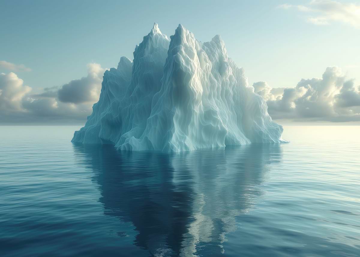 'Iceberg in blue waters' Poster, picture, metal print, paint by ...