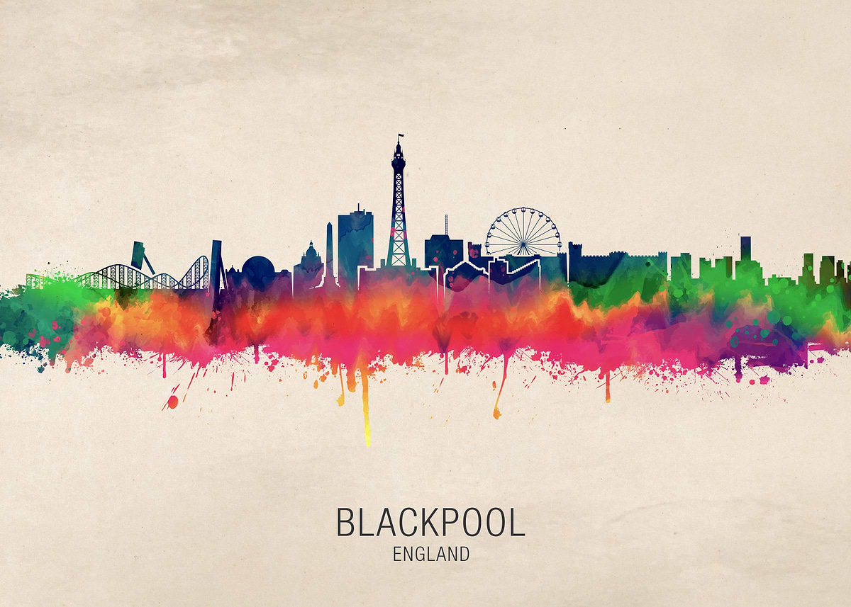 'Blackpool England' Poster, picture, metal print, paint by Rodriguez ...